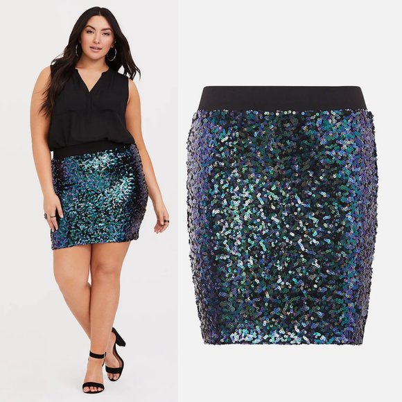 torrid | Skirts | Torrid 4 Multi Color Mini Sequin Skirt 4x 26 | Poshmark